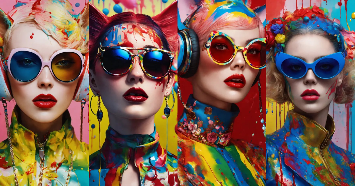 Lexica - Close-up Photography, A Cat Woman with drip mess of full of ...