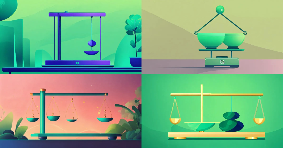 Lexica - Balance device simple flat gradient illustration. jade