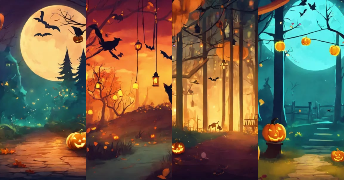 Lexica - A magical halloween party adorned with various lights and ...
