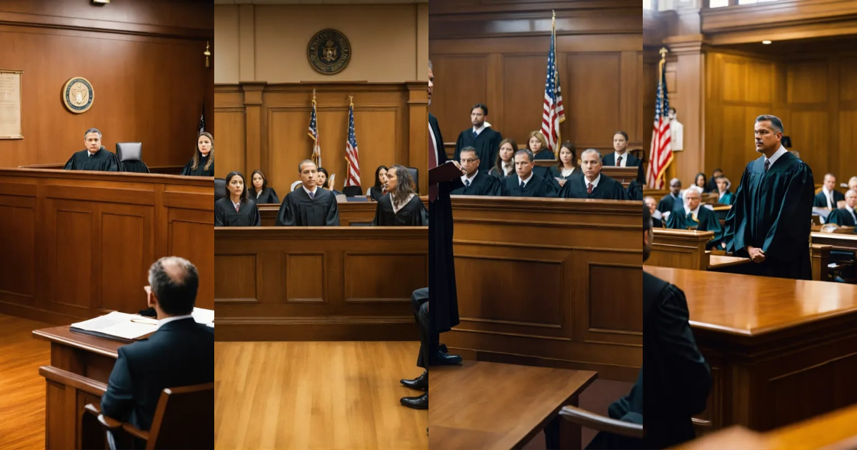 Lexica - A photo of a lawyer in a courtroom. The lawyer is arguing a ...