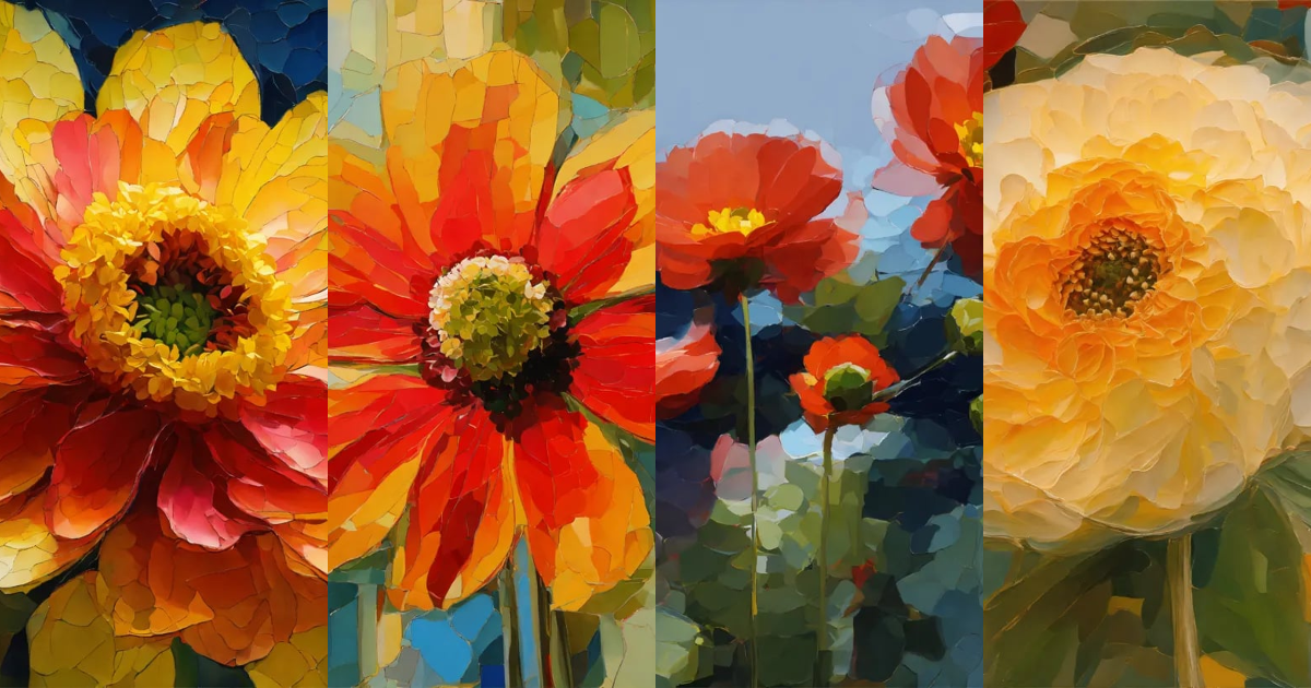 Lexica - Flower, oil painting, transparent, in style, generative art ...