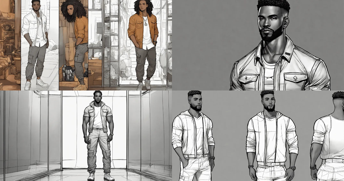 Lexica - Dark dark complexion fully clothed athletic man. Realistic ...