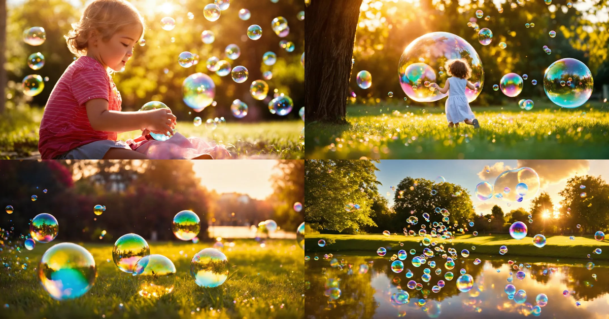 Lexica - Create a stunning photograph of floating bubbles with ...