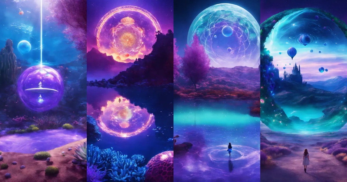 Lexica - Underwater long exposure photography, a giant purple desert ...