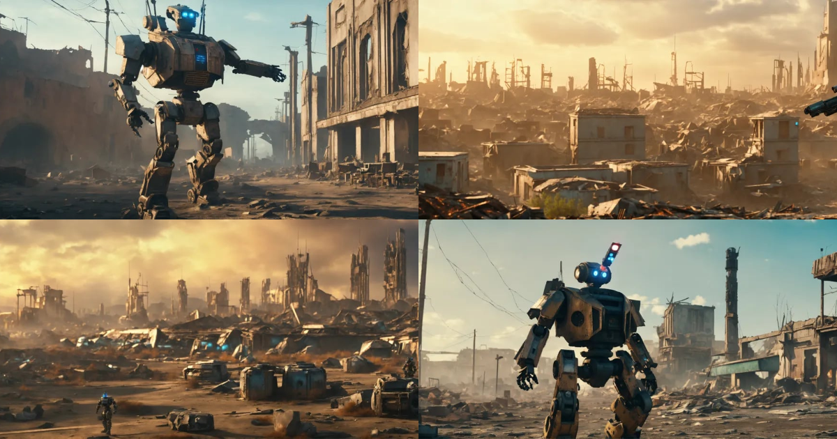 Lexica - Final Scene of a Robot Emperor from a post-apocalyptic robot ...