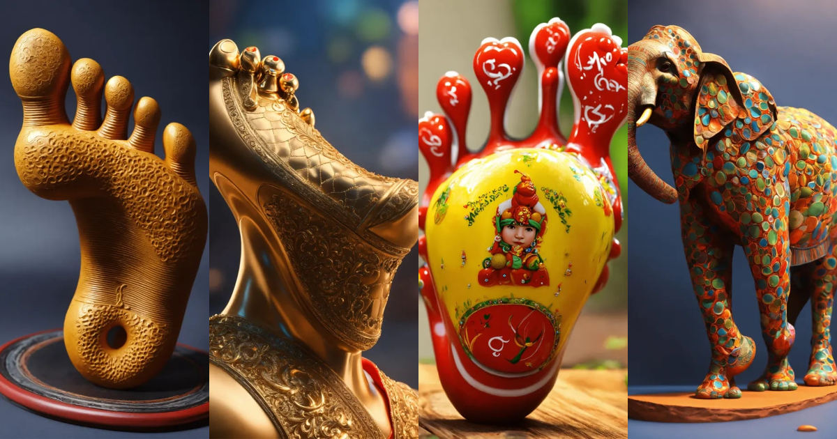 Lexica - Baba foot 3d art