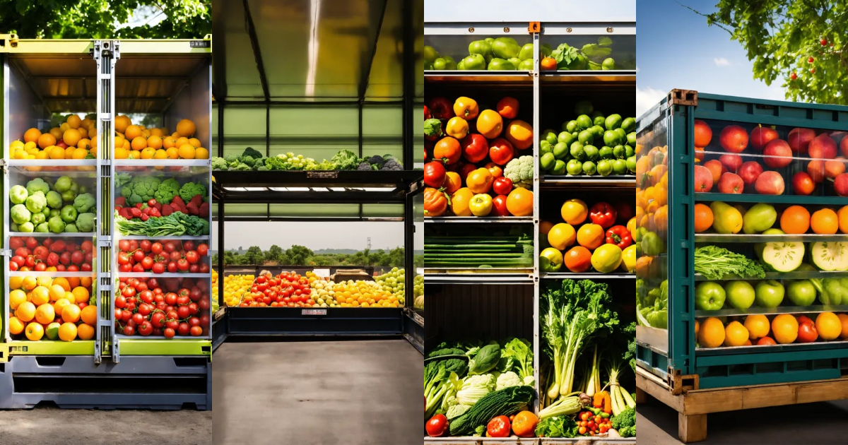 Lexica - See through shipping container with fruits and vegetables