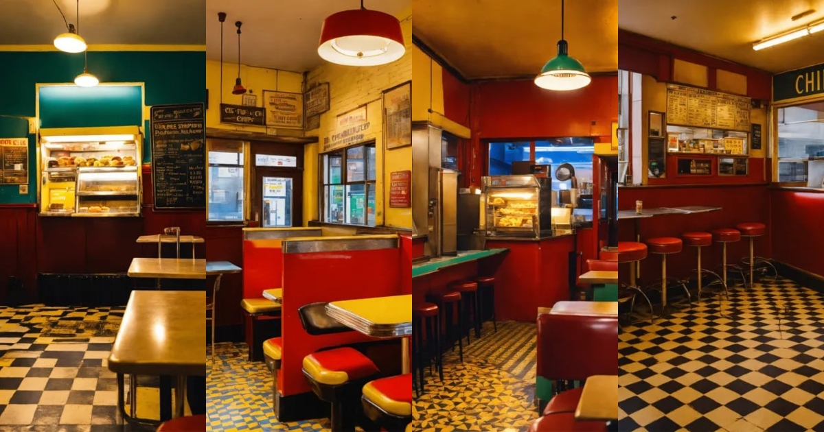 Lexica - Vintage glasgow chip shop interior