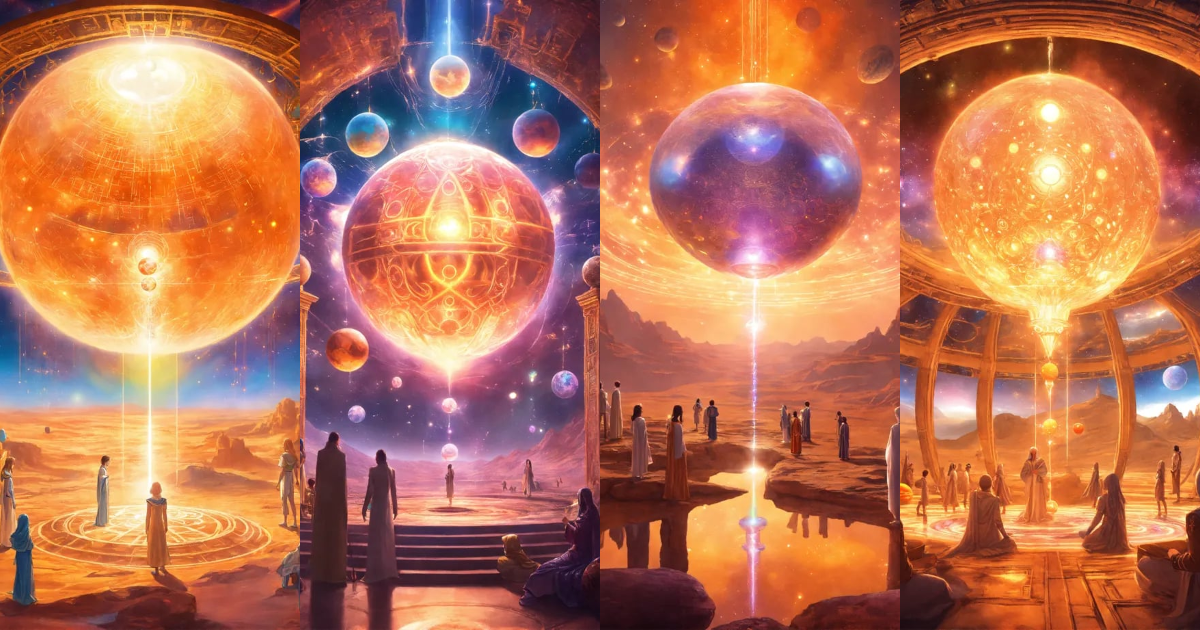 Lexica - 12 alien beings with a divine and loving expression gather ...