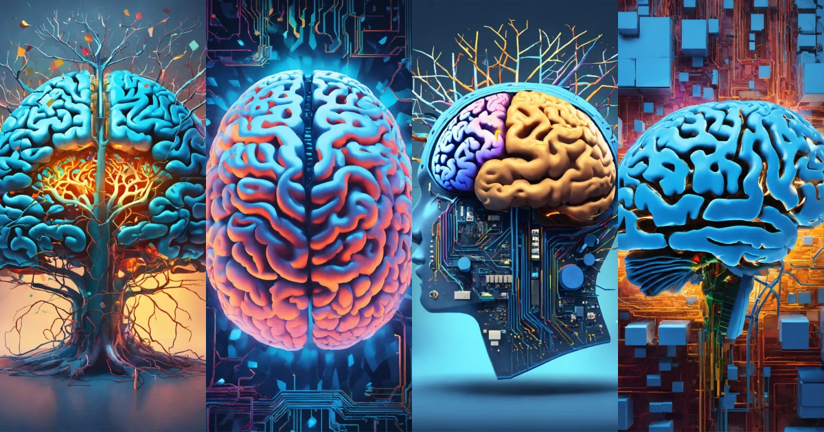 Lexica - Please create a realistic brain shown half in a chaotic side ...