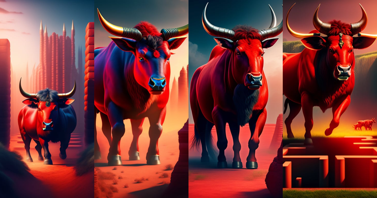 Lexica - A Minotaur in the maze, red thunder, matte art, fully coherent ...