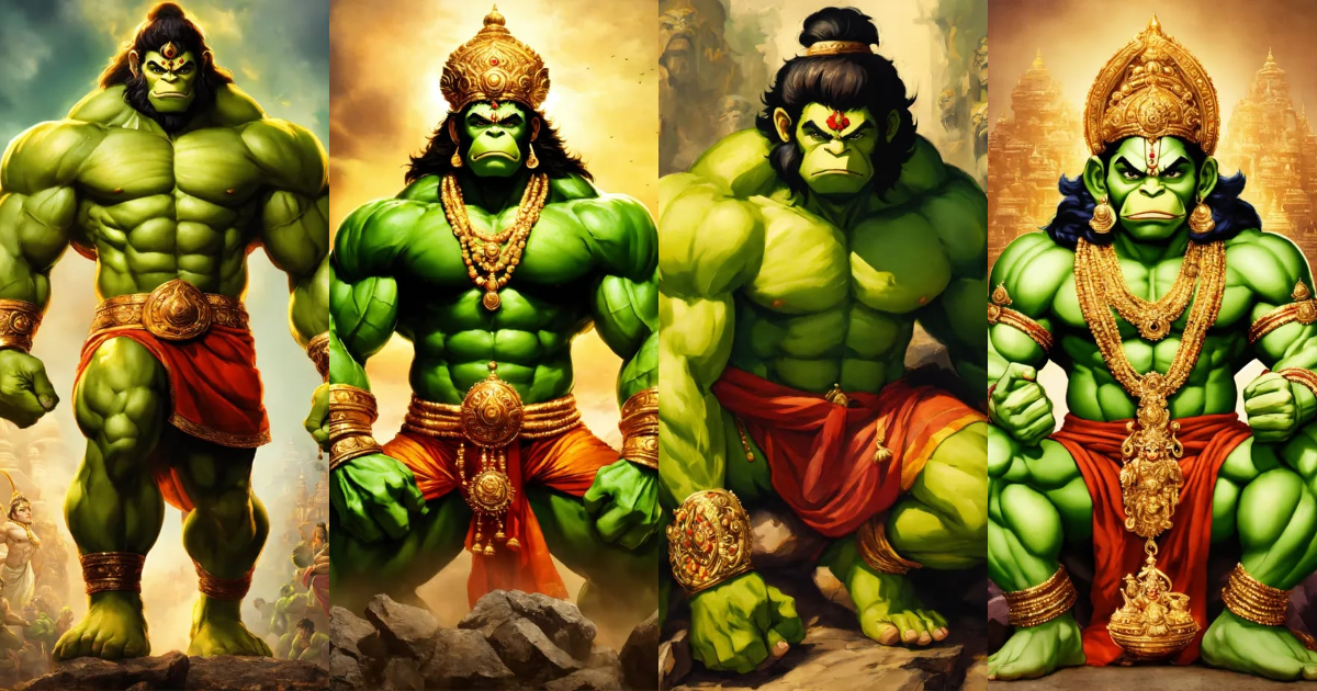Lexica - Show Lord Hanuman stronger than Hulk