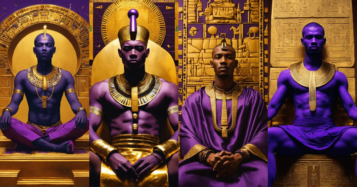 Lexica - A symmetrical close-up of an African male Egyptian Pharaoh ...
