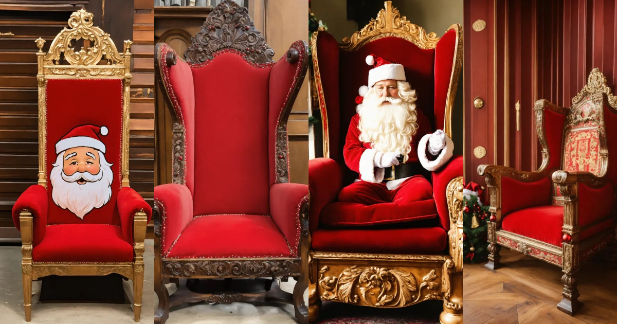 Lexica - Vintage christmas chair, red, santa claus chair, tall, big ...