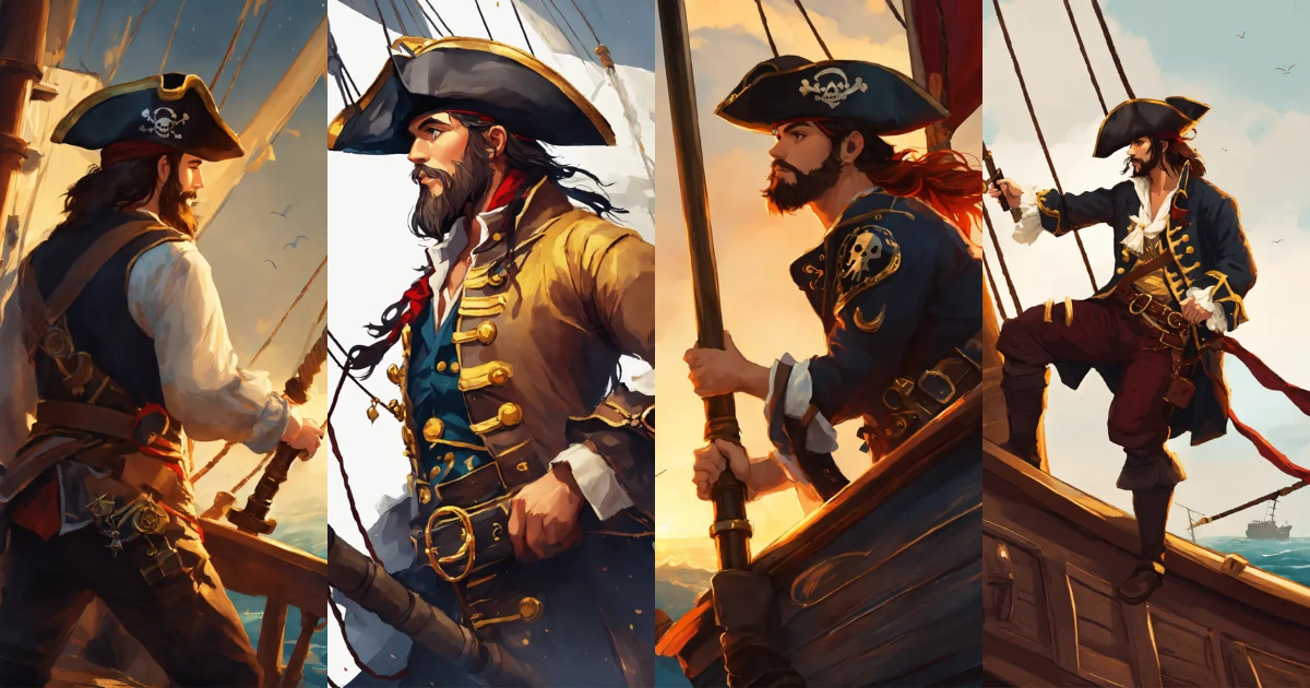 Lexica - Create a pirate staff on the ship doing stuff, side view ...