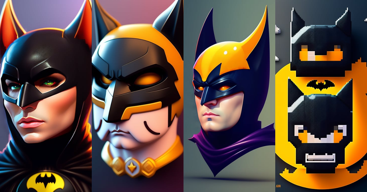 Lexica - Pixel art, Cute and adorable cartoon batman face, fantasy ...