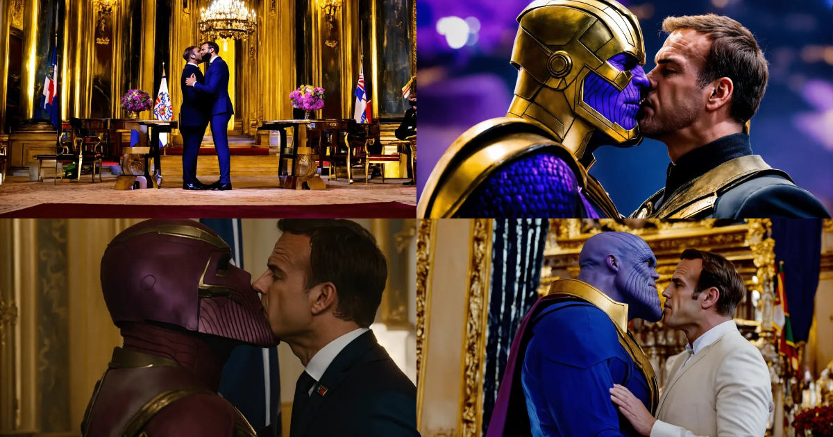 Lexica - Thanos and macron kiss