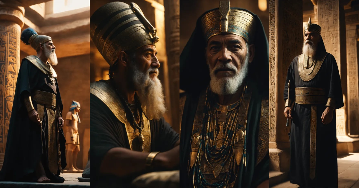 Lexica - An epic fantasy scene in ancient Egypt featuring an old ...
