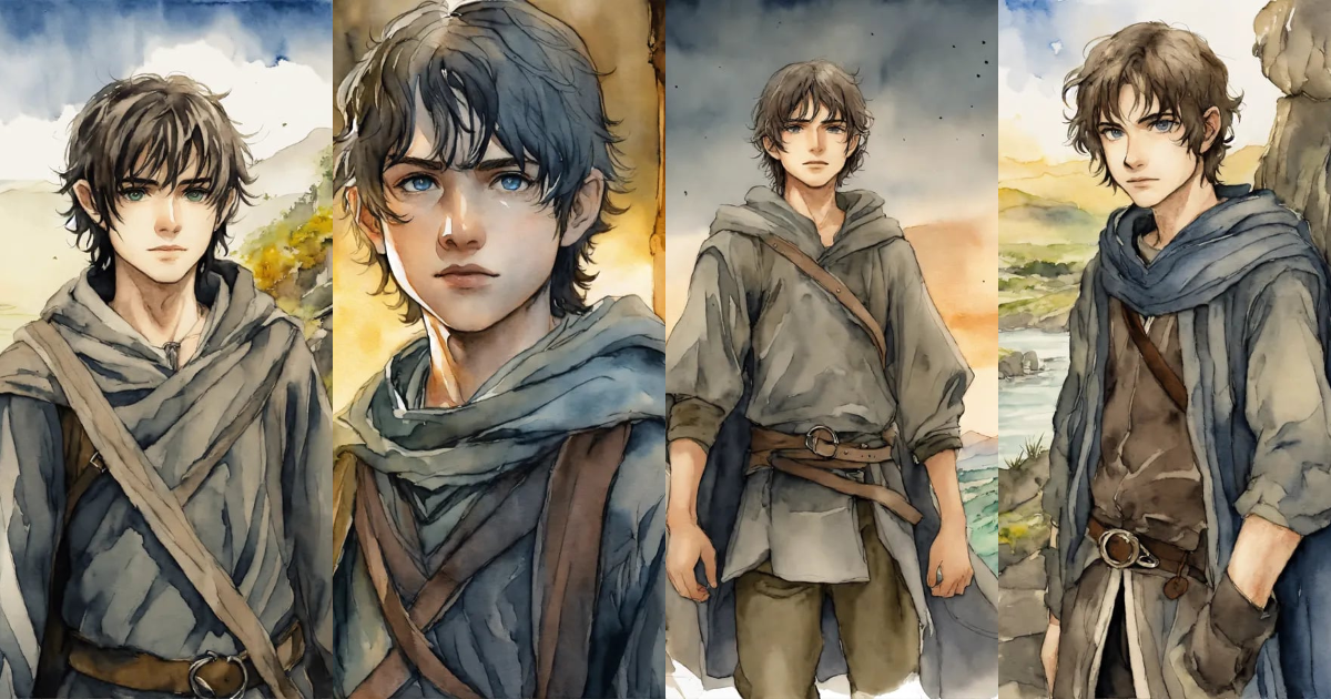 Lexica - The boy Estel from LOTR with grey clothes in vagabond manga ...