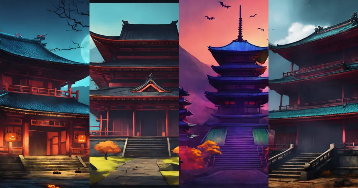 Lexica - Dark scary gloomy Japanese ancient temple in the mountains ...