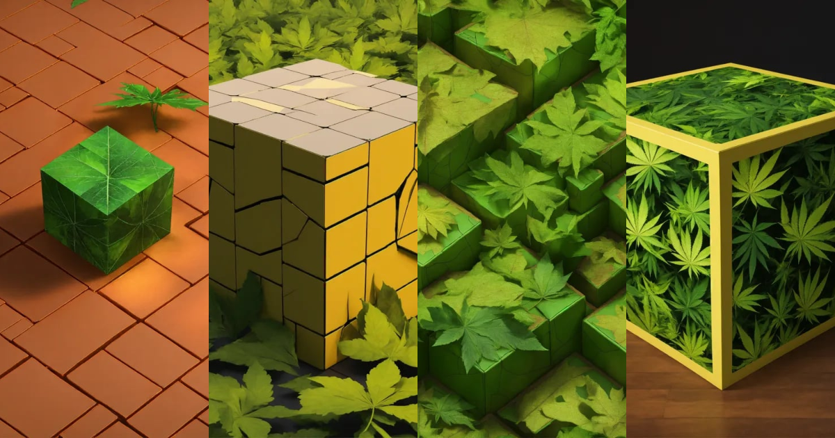 Lexica - A 6 side cube map texture with ganja leaves, uv mapping, box ...