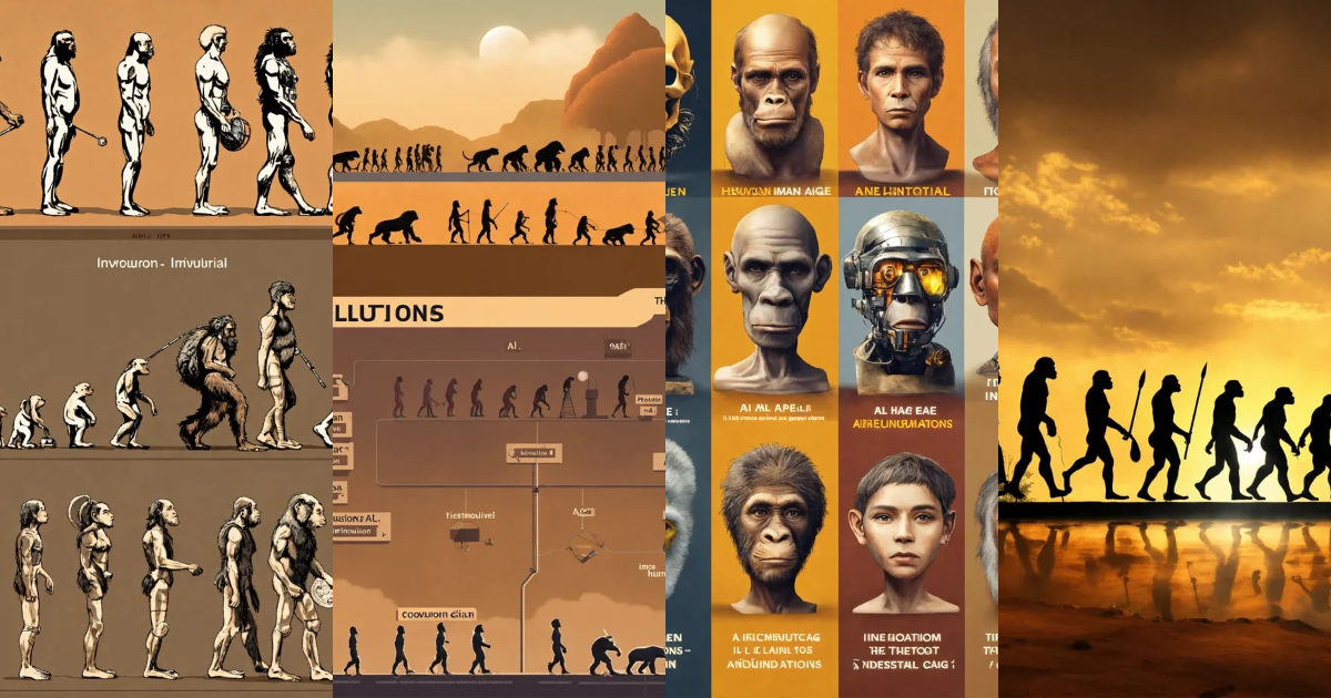 Lexica - Evolution from ape man to stone age to industrial age to AI ...
