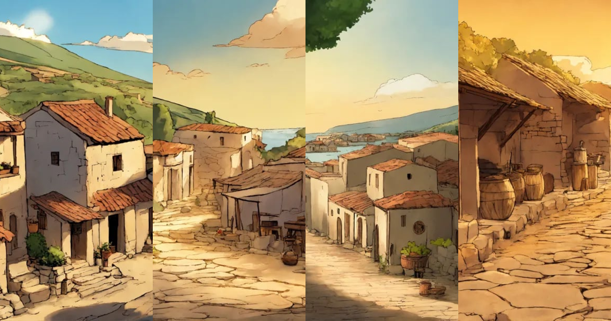Lexica - Ancient greece village . comic