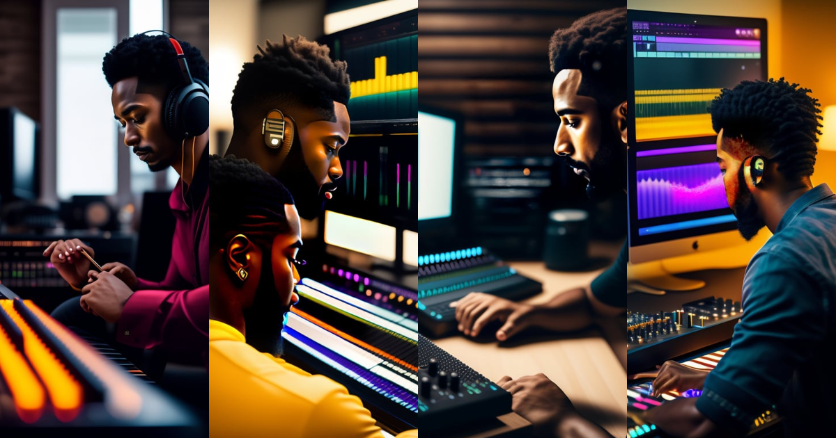 Lexica - Portrait of a man creating music in a computer using Ableton Live