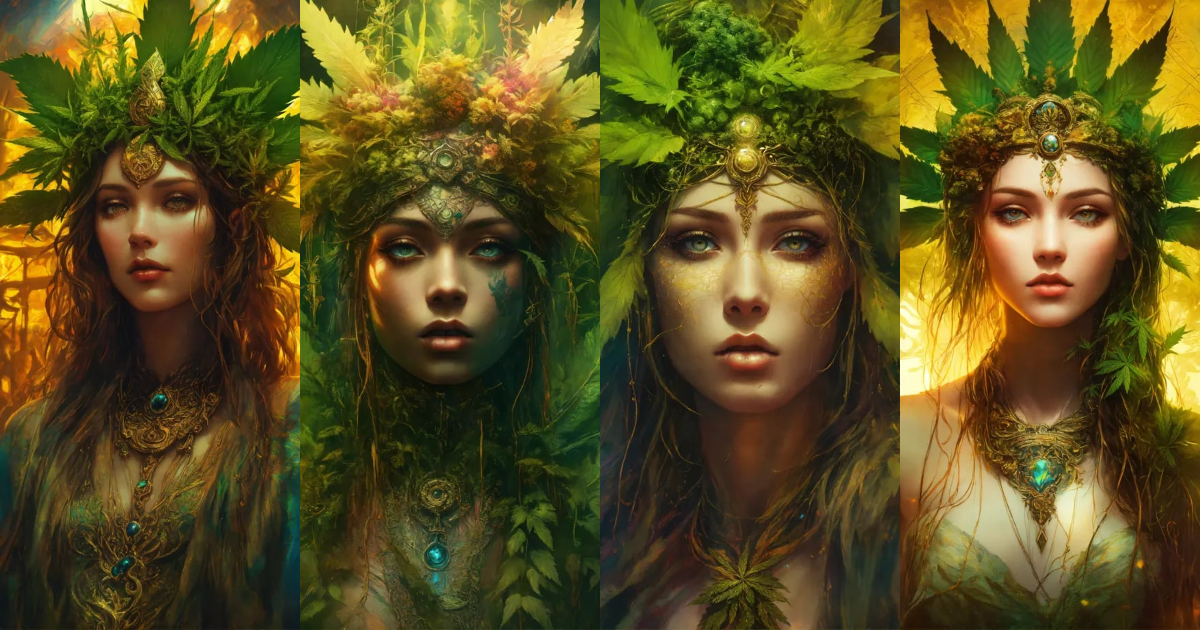 Lexica - Cannabis goddess by Carne Griffiths, sf, intricate artwork ...