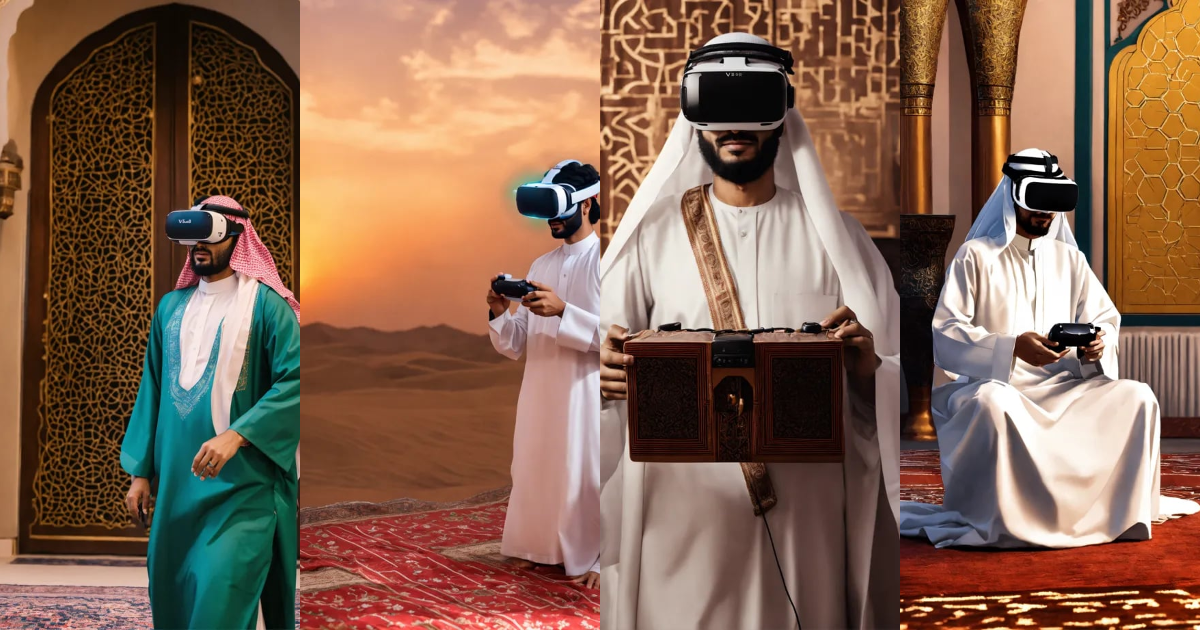 Lexica - Person with Saudi traditional cloth playing VR