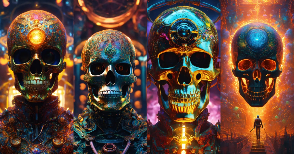 Lexica - Intricate ornate of ghost rider with beautiful galaxy eyes on ...