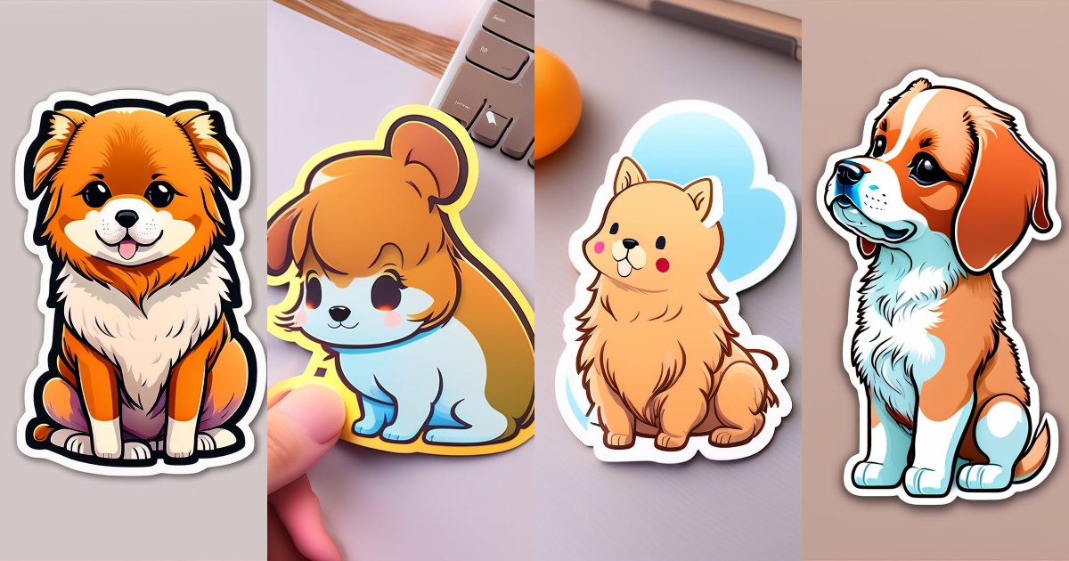 Lexica - Cute anime dog sticker, anime style, solid backgound color