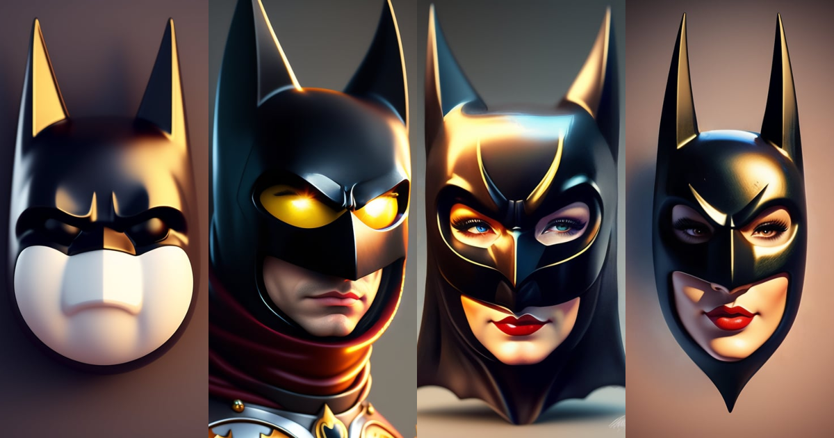 Lexica - Cute and adorable cartoon batman face, fantasy, dreamlike ...