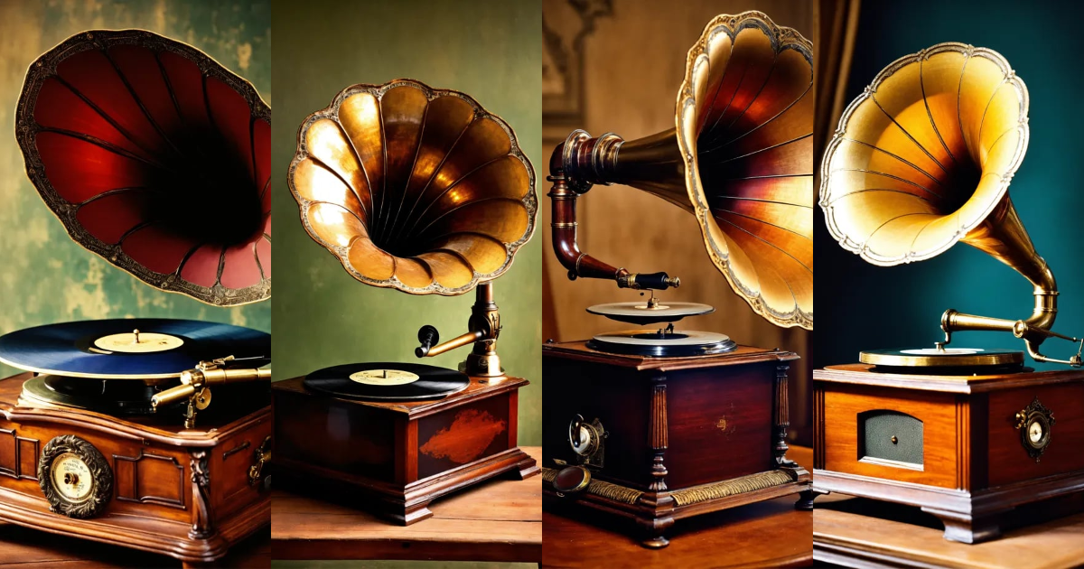 Lexica - Beautiful old gramophone, beautiful detail.