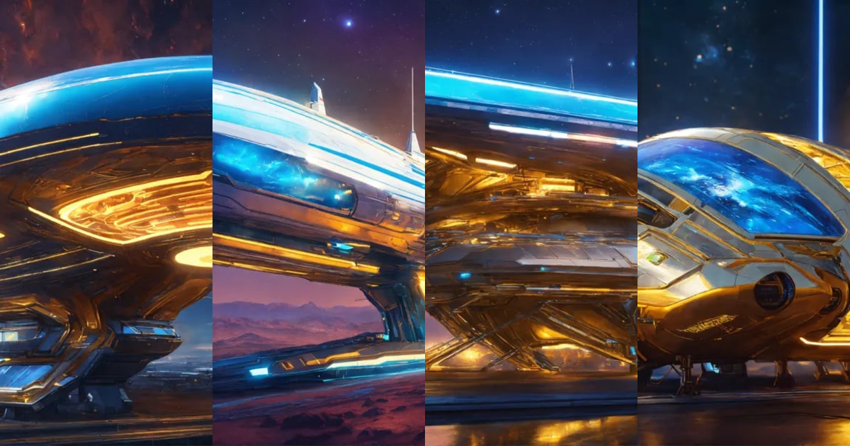 Lexica - Futuristic spaceship,alien design,flying in starry space ...