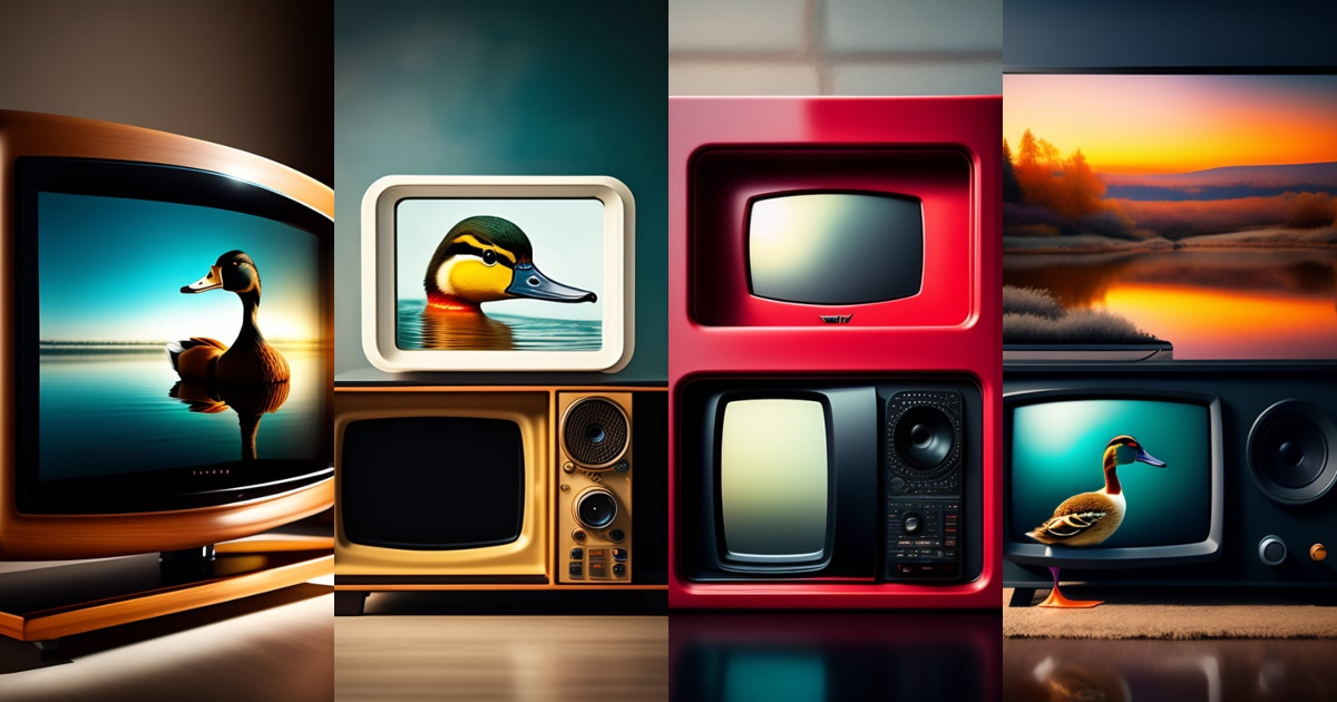Lexica - Television with the frame made out of a duck