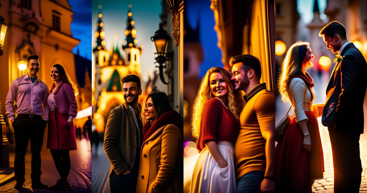 Lexica - High boy and short girl in their 20's having fun in Prague ...