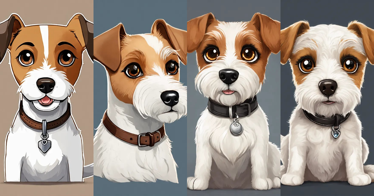 Lexica - Cute realistic cartoon parson russell terrier dog, big eyes ...