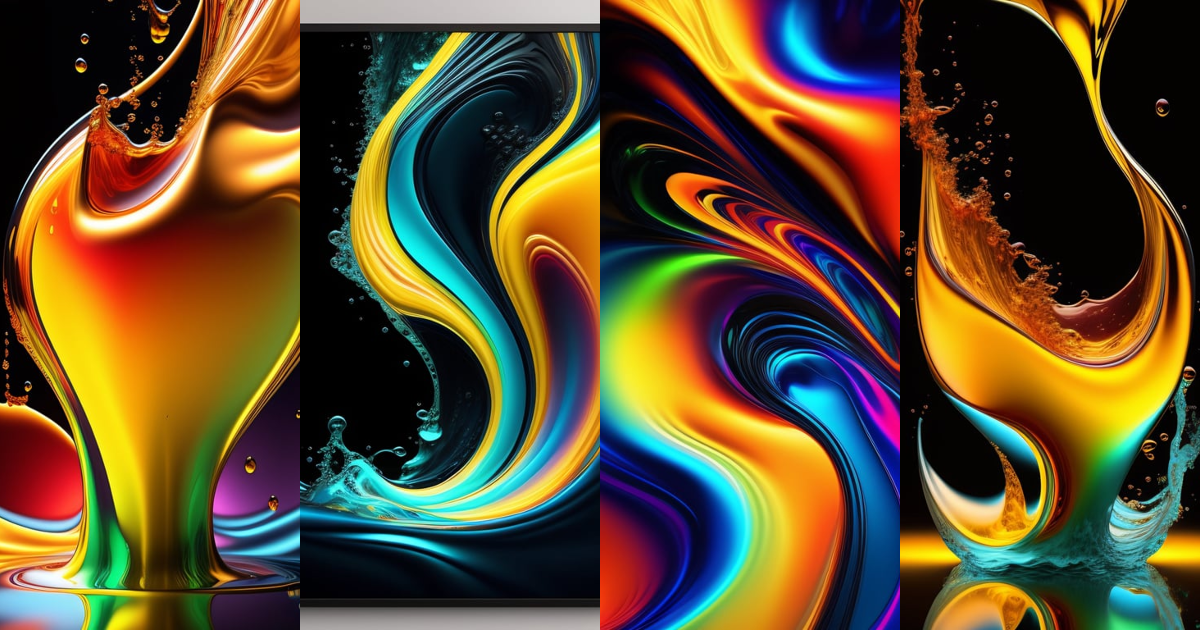 Lexica - An abstract liquid sculpture, viscous, oil, reflective ...