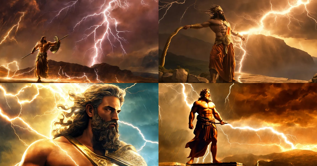 Lexica - In Greek mythology, the god Zeus, who wields a thunderbolt in ...
