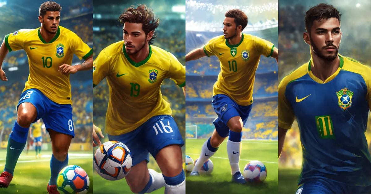 Lexica - Brazilian soccer player digital art, realistic painting, dnd ...