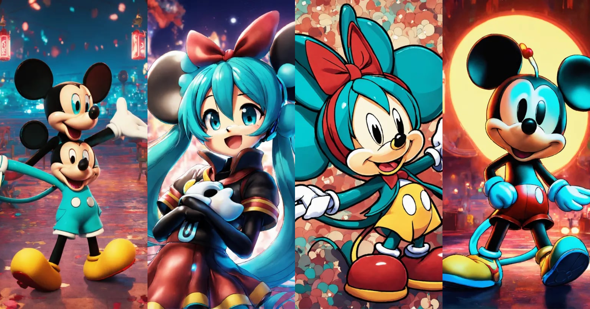 Lexica - Hatsune miku killing mickey mouse, 8k