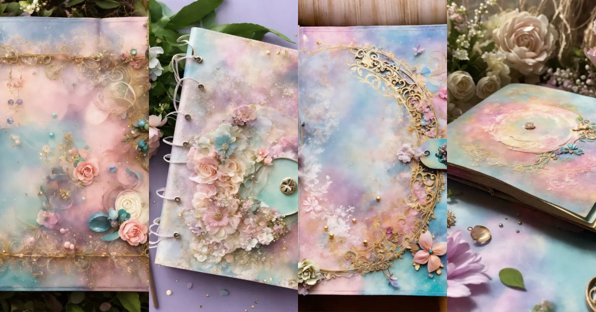 Lexica - Shabby chic dreamy mist pastel junk journals magazine front ...
