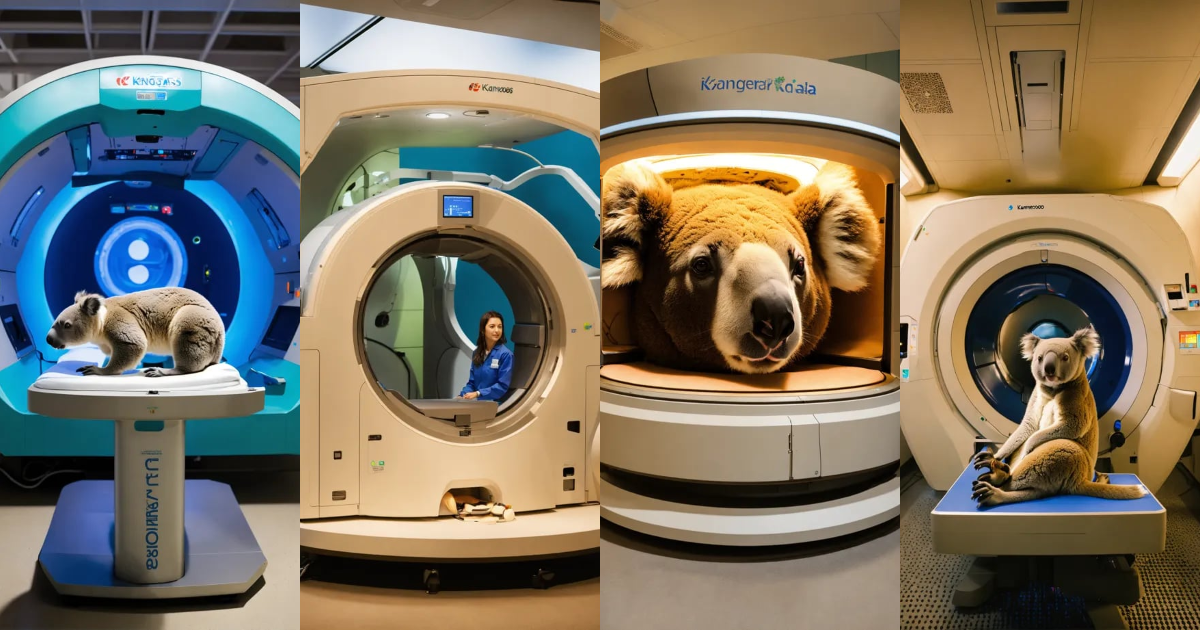 Lexica - A photo-realistic ct SCANNER STAFFED BY KANGEROOS AND KOALAS