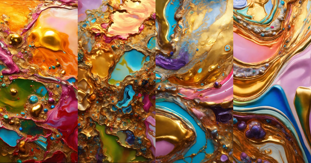 Lexica - Colorful abstract painting oil and water complex complicated ...