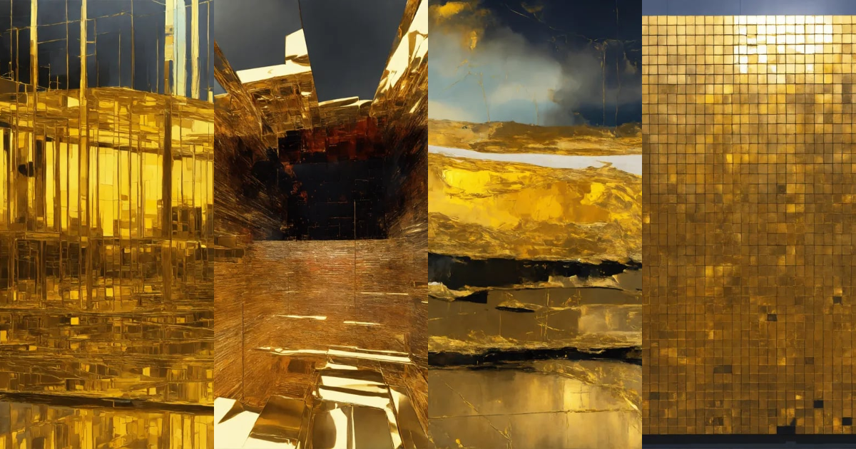 Lexica - Gold, oil painting, transparent, in style, generative art ...