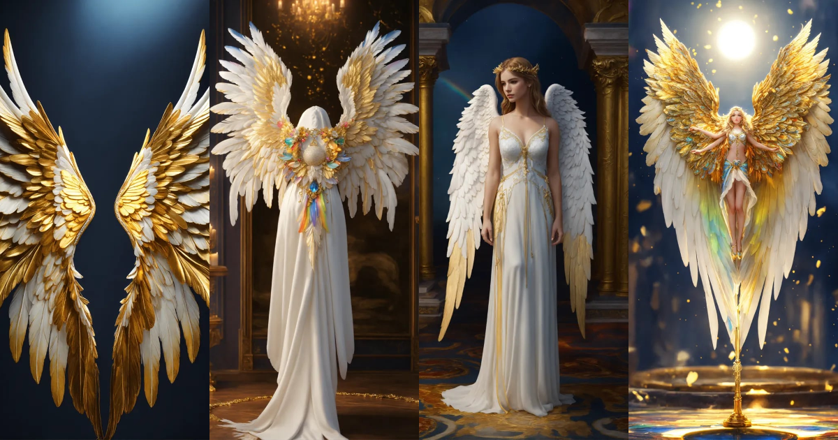 Lexica - Beautiful and perfect small angel wings in white, detailed and ...