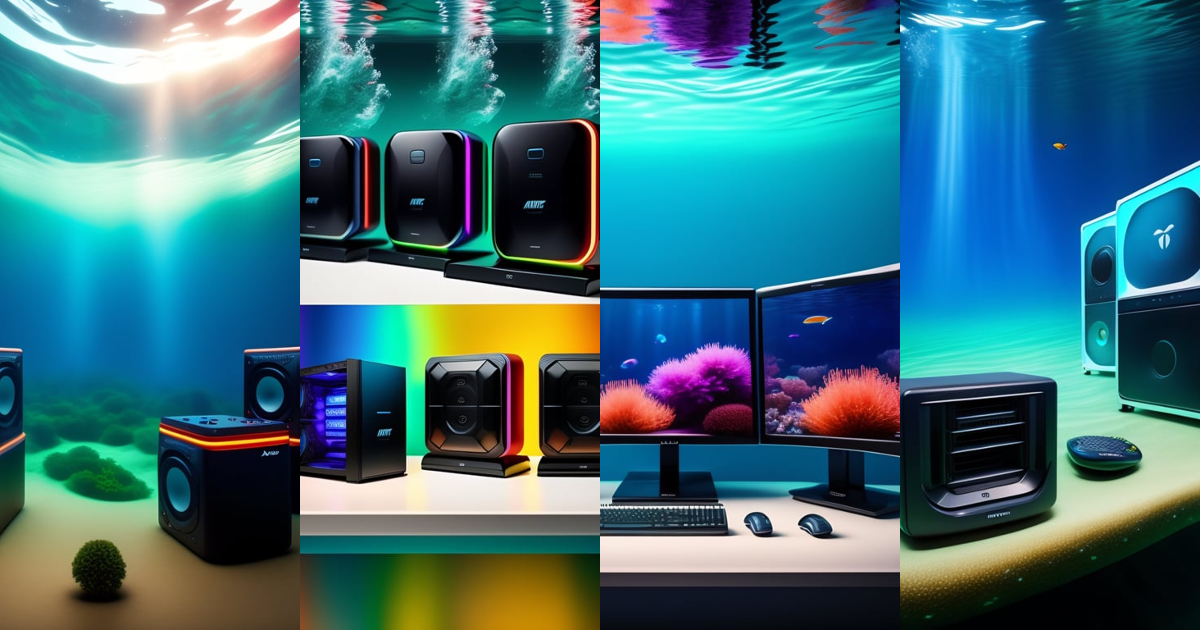 Lexica - Three gaming computers underwater