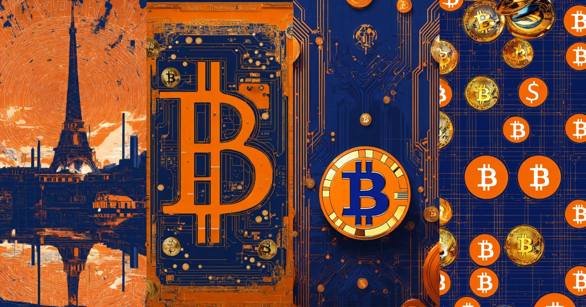 Lexica - USD1 million bitcoin orange and navy