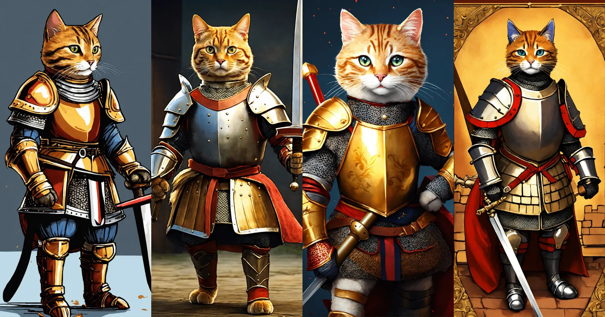 Lexica - Design a picture of a cat a medieval tournament as a jousting ...